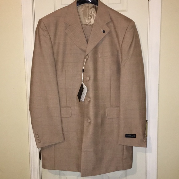 Soprano | Suits & Blazers | Soprano Mens 42r Tan Plaid 3pc ...